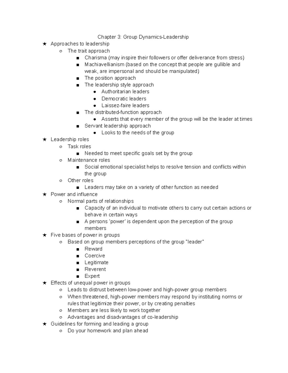Chapter 3 Group Dynamics-Leadership - Chapter 3: Group Dynamics ...