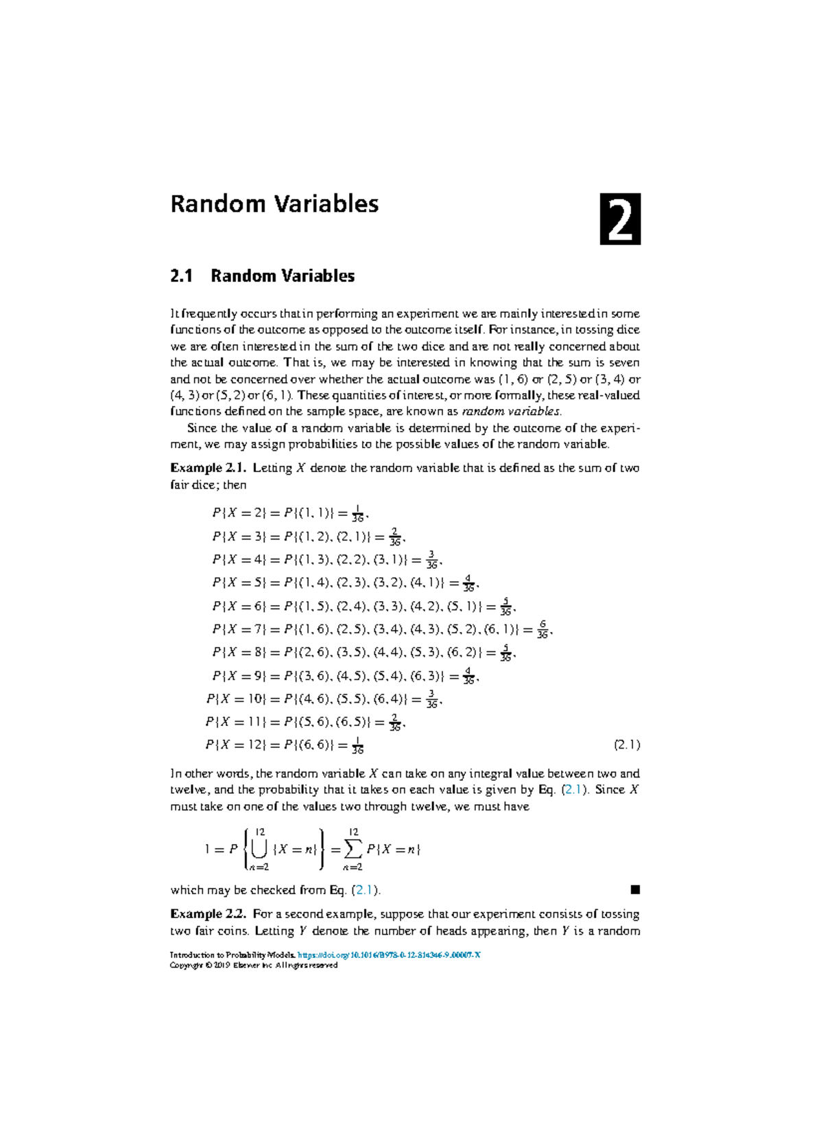 2-Random-Variables 2019 Introduction-to-Probability-Models - 2 Random ...