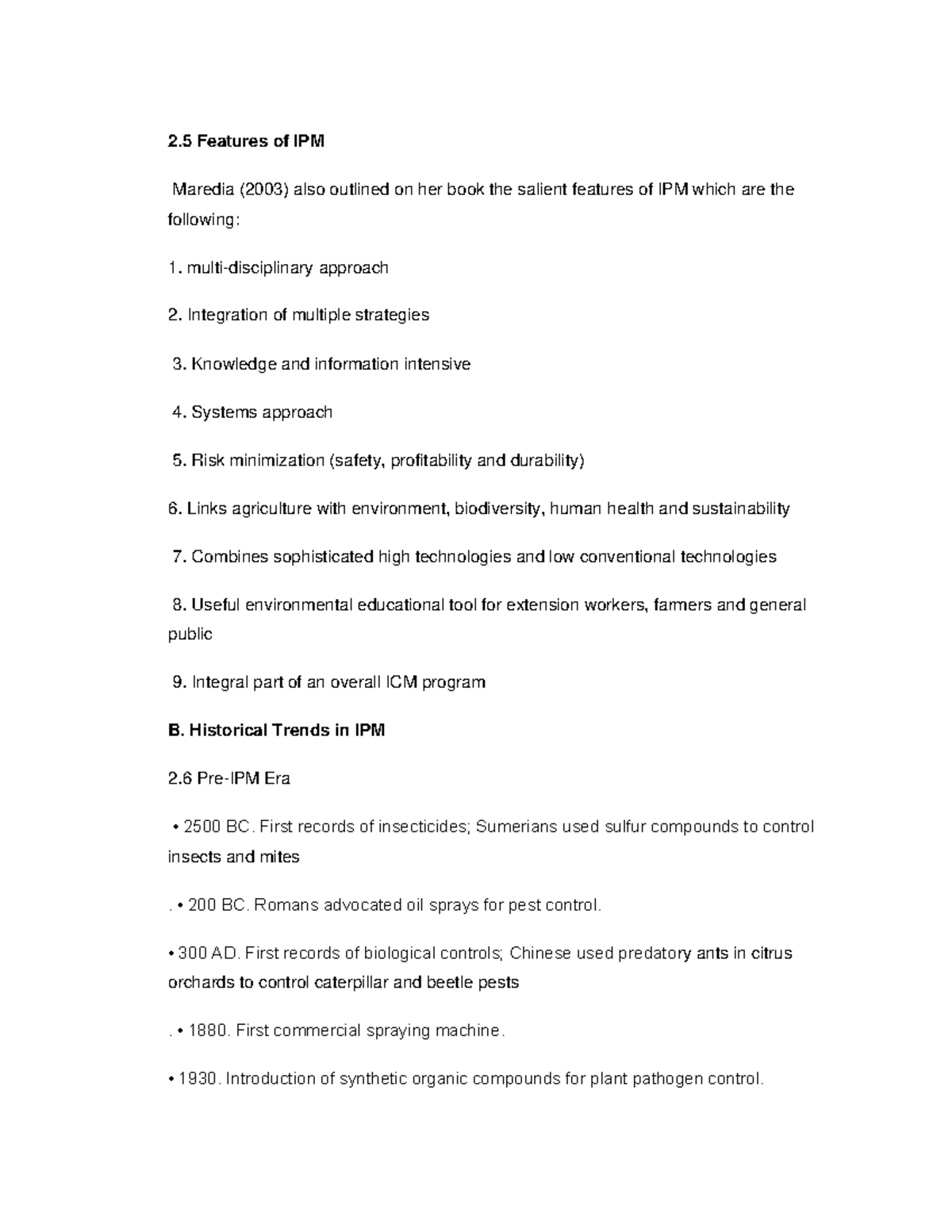 Features of IPM - Historical Trends in IPM 2 Pre-IPM Era 2500 BC. First ...