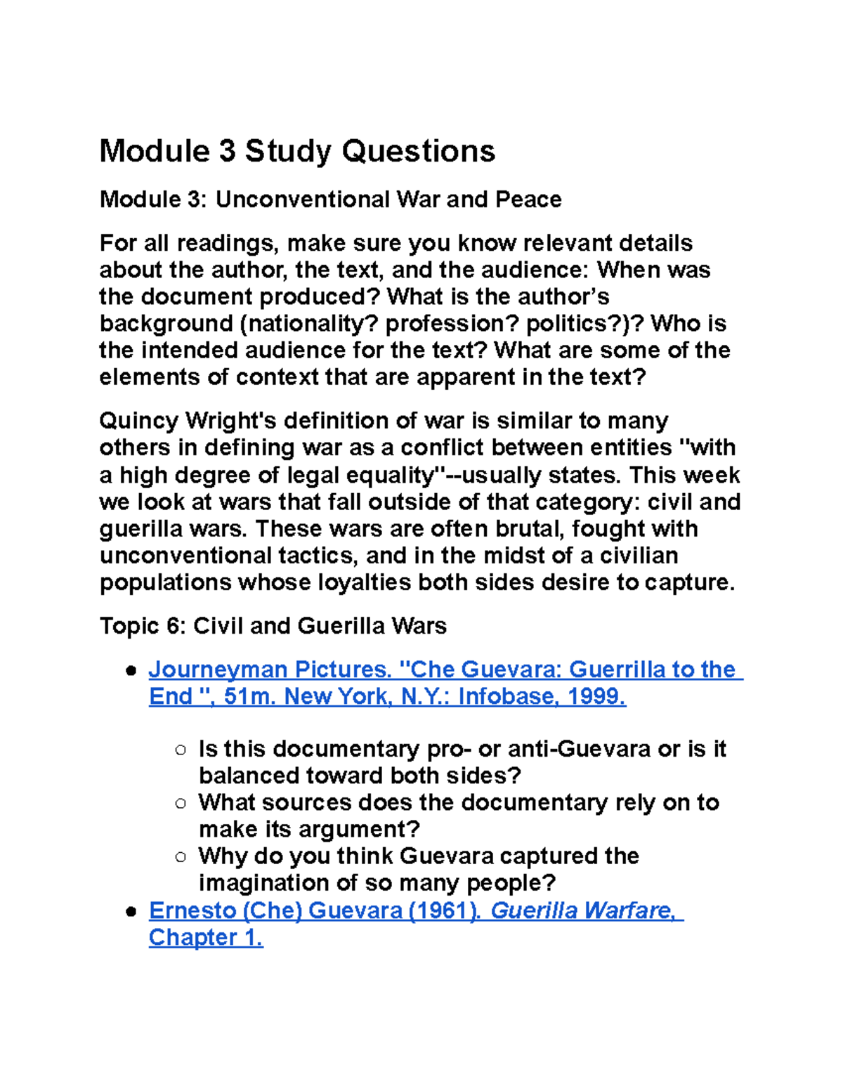 Module 3 Study Questions - Module 3 Study Questions Module 3 ...