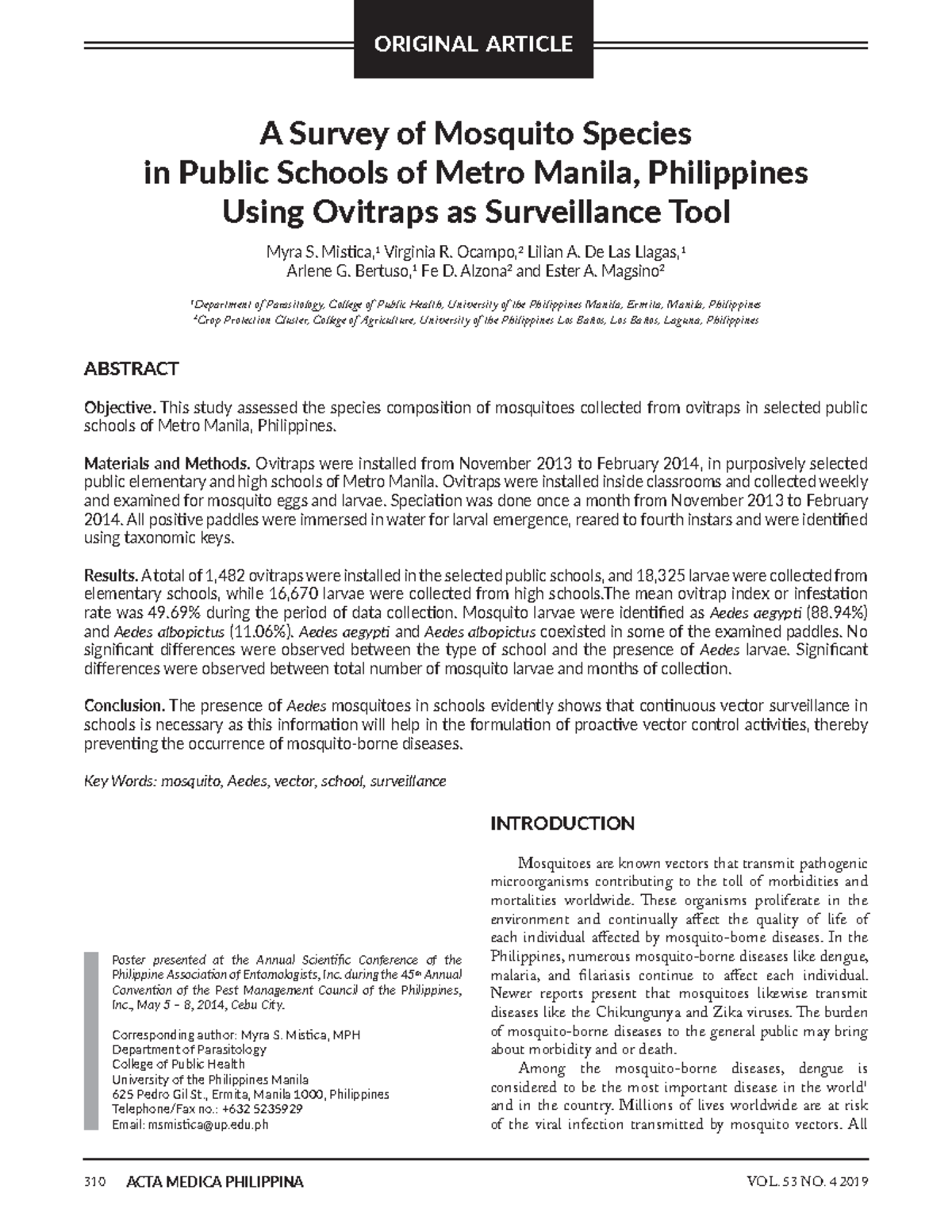 40-Article Text-178-1-10-2019 0904 - A Survey of Mosquito Species in ...