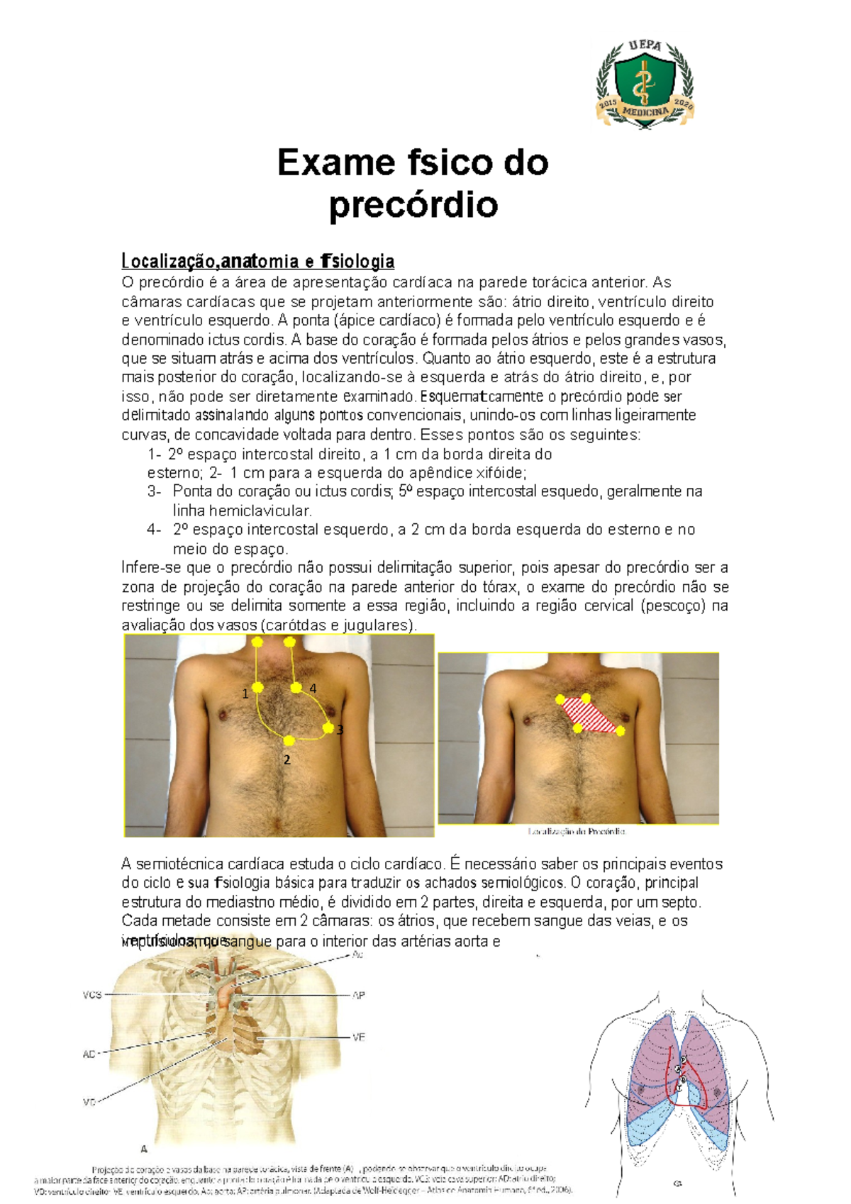Resumo Exame físico do precórdio forma final ) (1) - Exame fsico do e ...