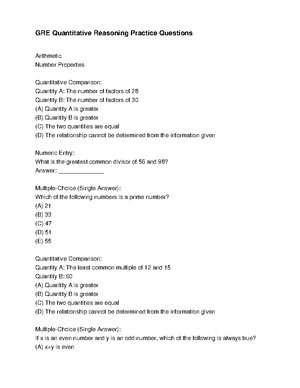 GRE Quantitative Reasoning Practice Questions Complete - GRE ...