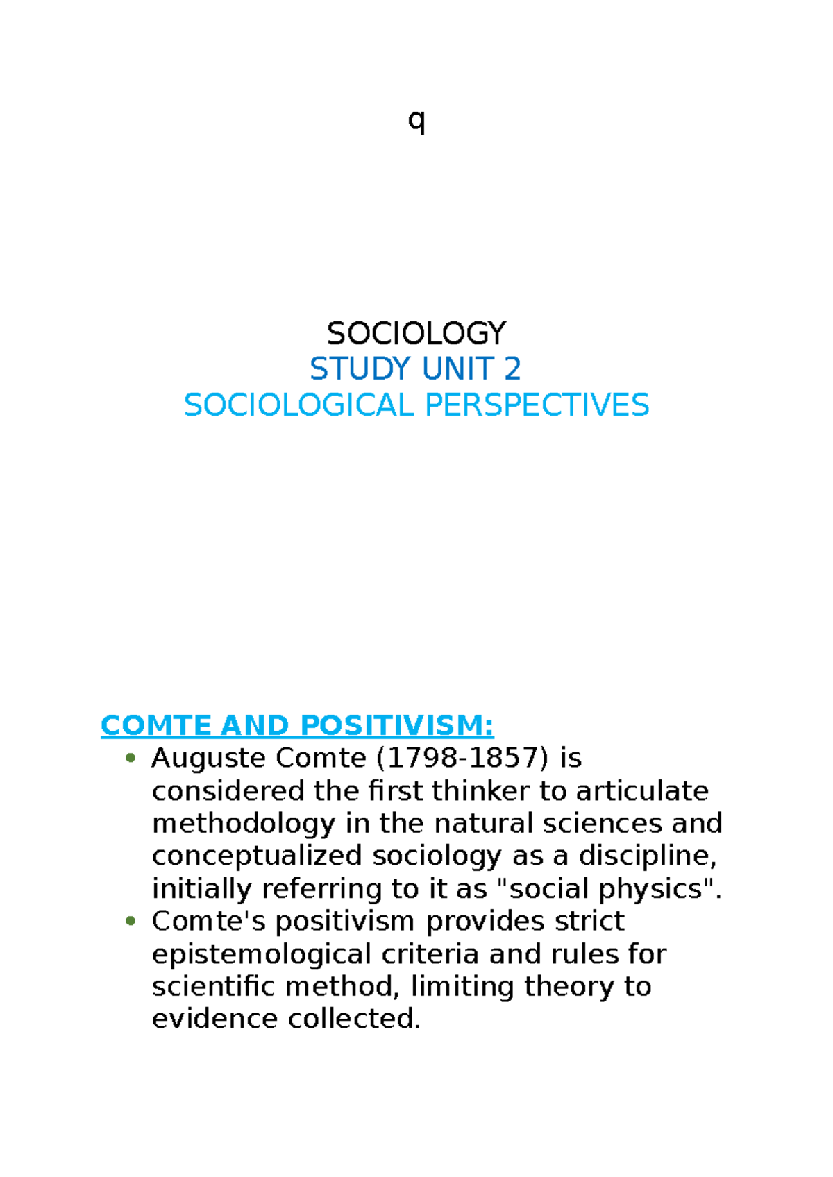 Study UNIT 2 - Summary Sociology : A South African Introduction 2e - q ...