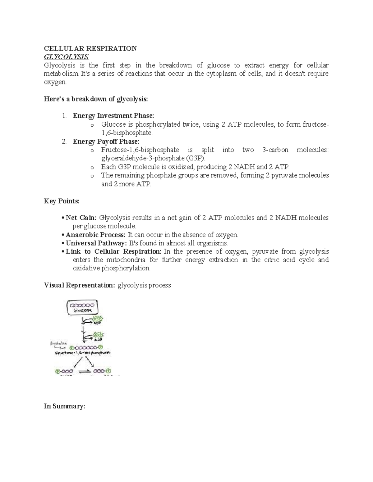 Cellular Respiration - Good Luck - CELLULAR RESPIRATION GLYCOLYSIS ...