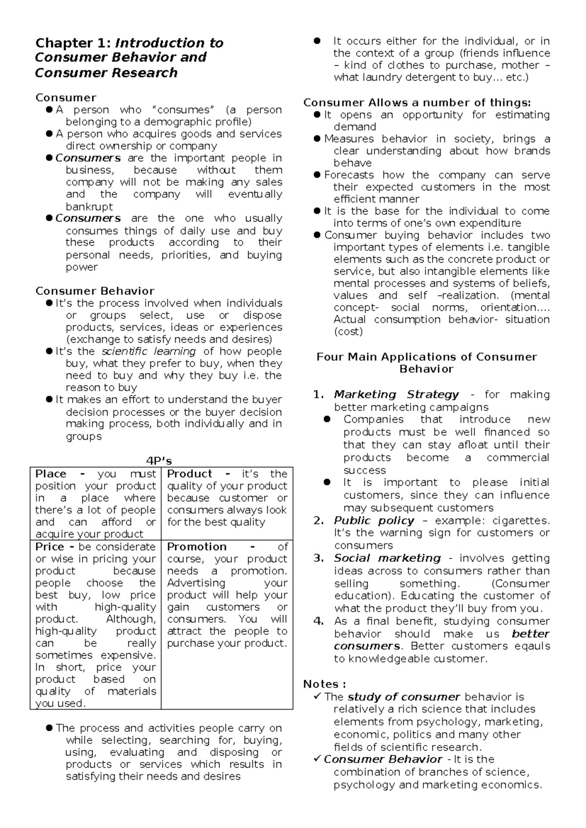 CB-Chap-1 - Consumer bev - Chapter 1: Introduction to Consumer Behavior ...