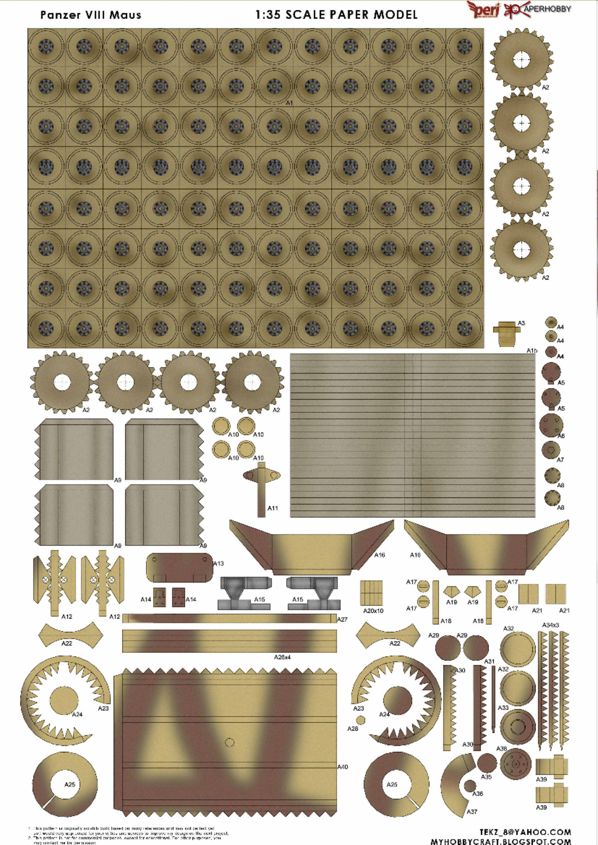 Tanque Panzer VIII Maus - Panzer Maus 1:35 SCALE PAPER MODEL peri go ...