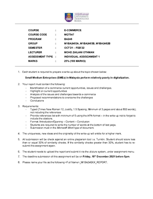 Individual Assignment 1 Guidelines - CSC413 – Oct2022Feb Prepared by: Puan Anita Mohd Yasin ...