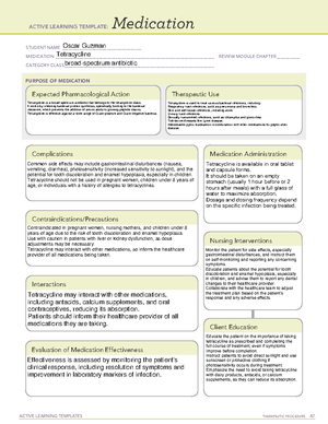 Nystatin - med card - ACTIVE LEARNING TEMPLATES TherapeuTic procedure A ...