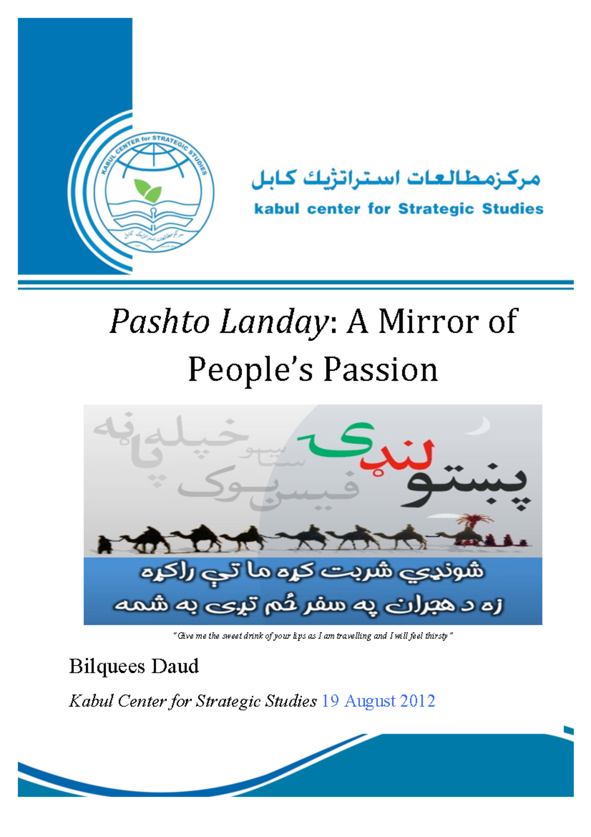 Pashto Landay Final Published 19 Aug 12 - Pashto Landay: A Mirror of ...