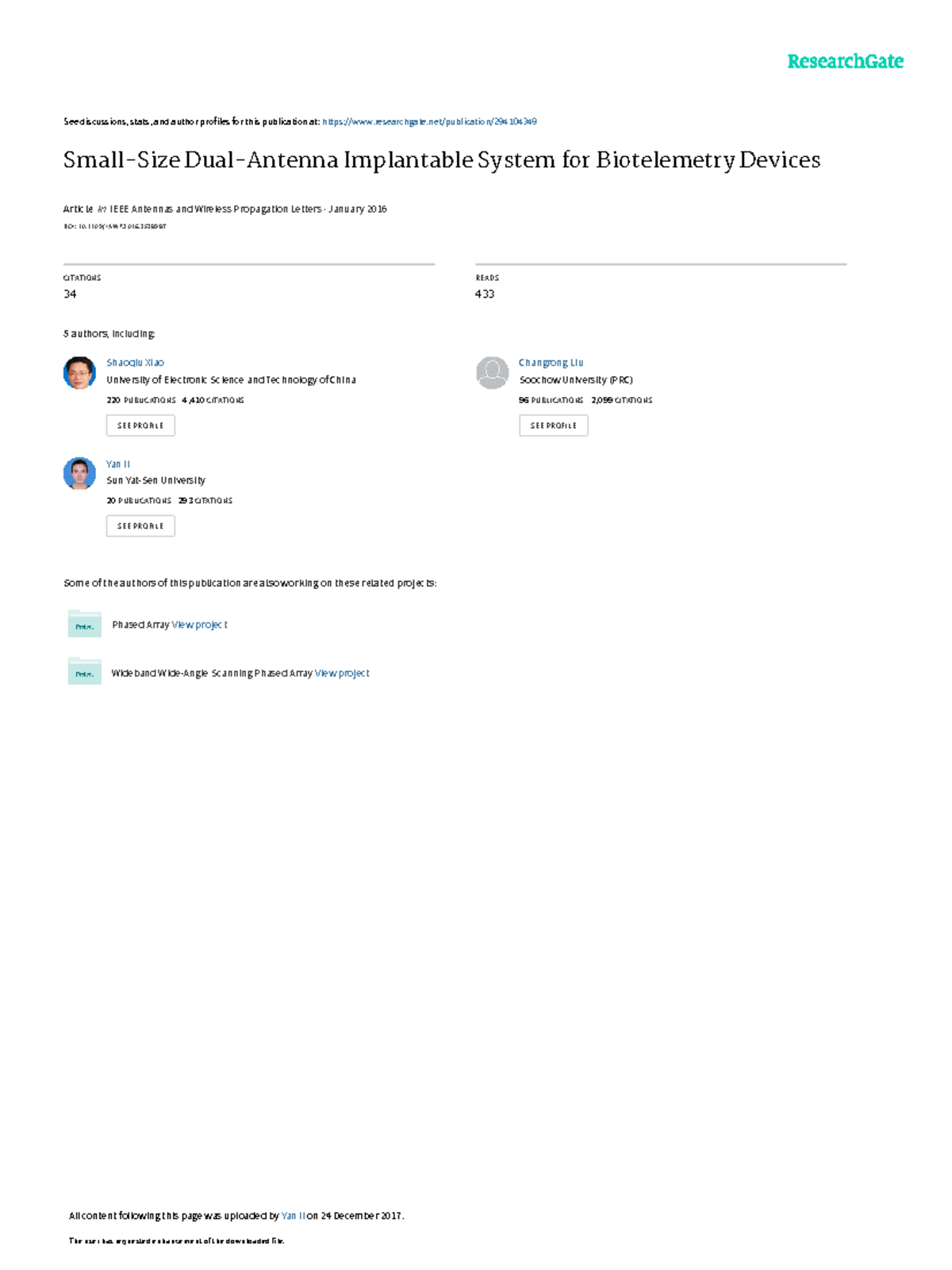 Small-Size Dual-Antenna Implantable System for Bio - See discussions ...