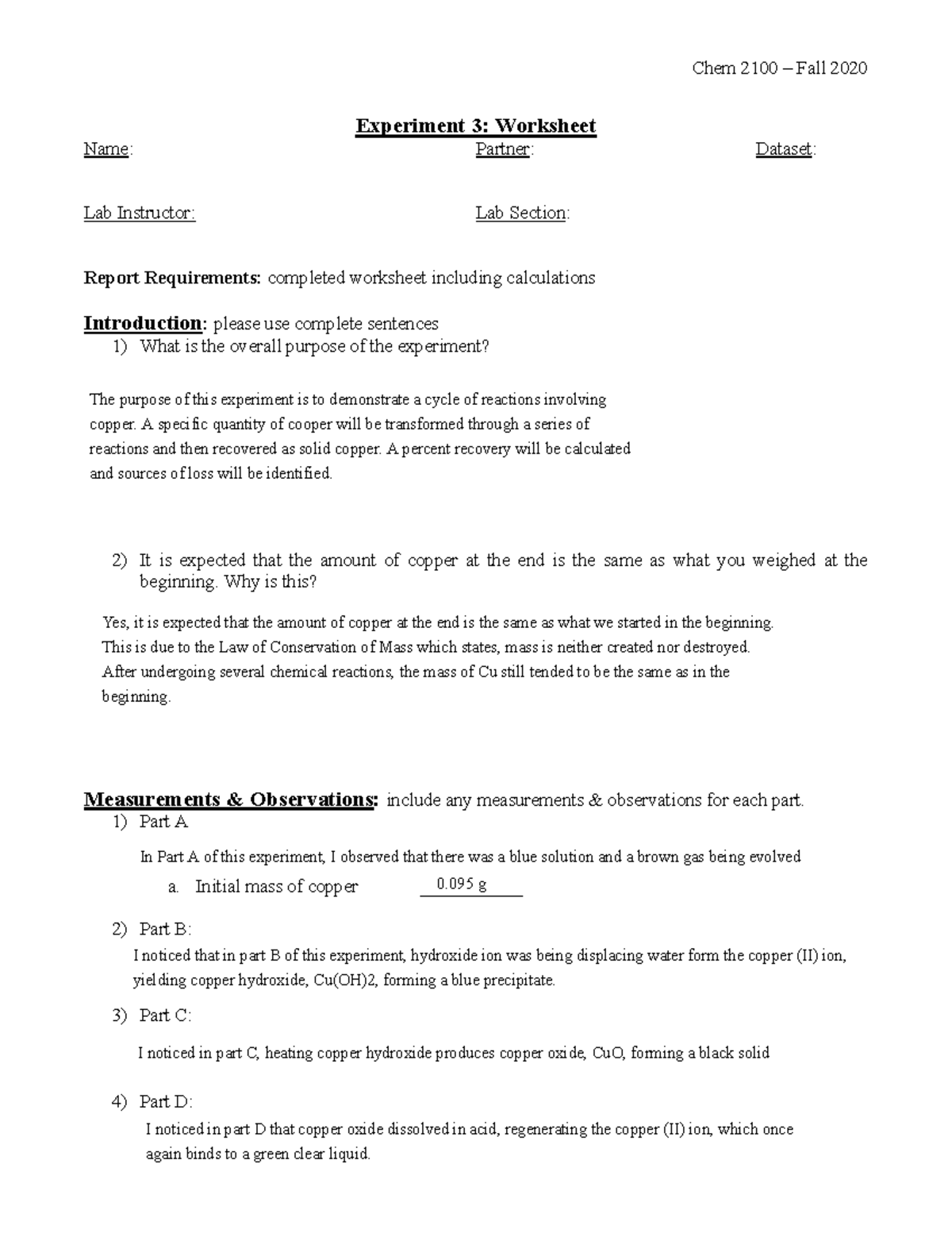 Kami Export - 2100L - Exp 3 WS (corrected) - Experiment 3: Worksheet Name: Partner: Dataset: Lab ...
