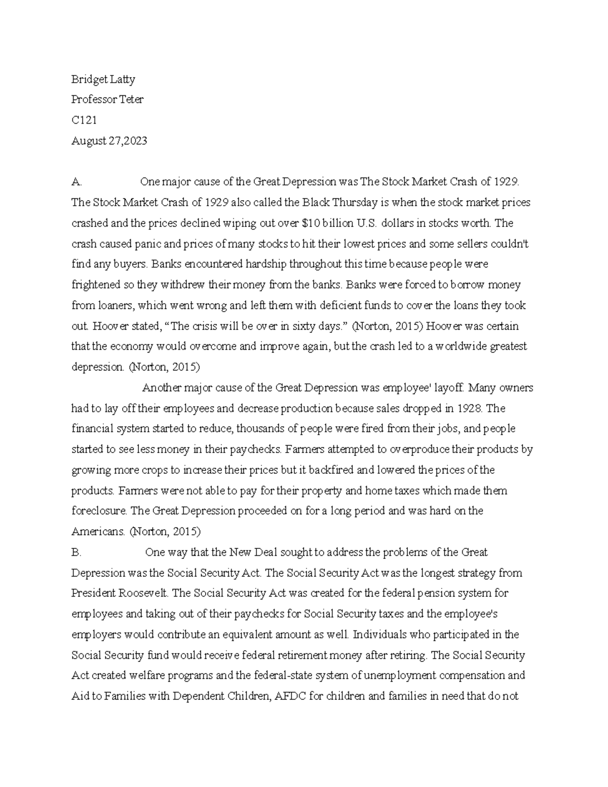 BMV2 Task 4 - Passed!! - Bridget Latty Professor Teter C August 27, A ...