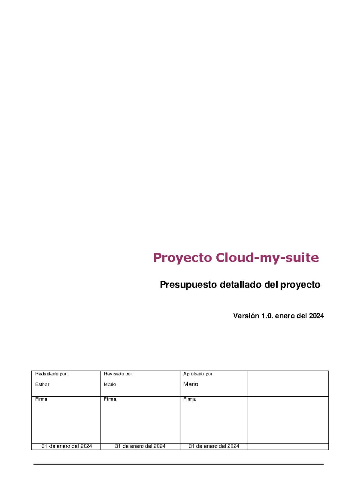 PRA1 - Solución Propuesta Presupuesto detallado cloud my suite - Proyecto Cloud-my-suite ...