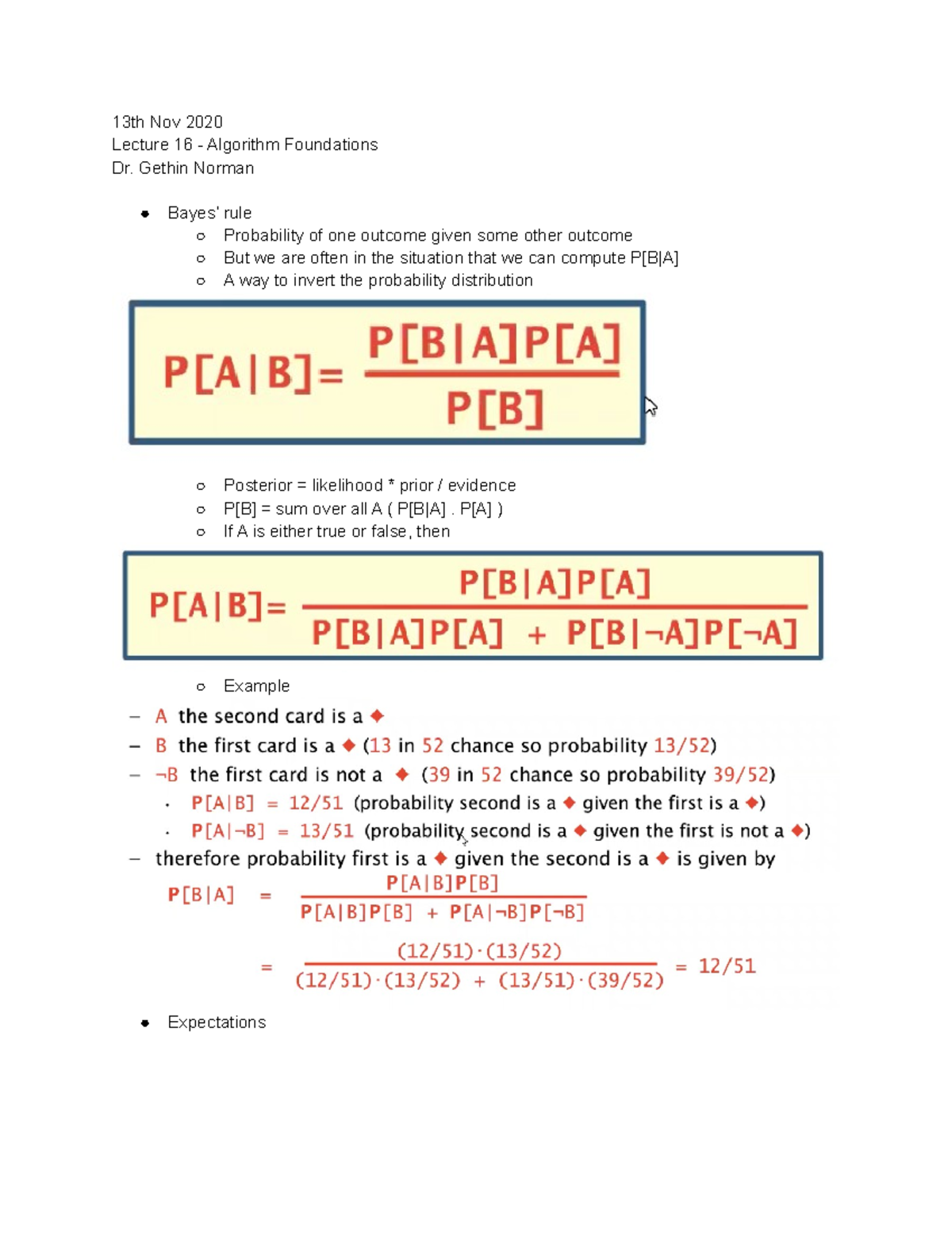 Algorithmic Foundations Lecture 16 - 13th Nov 2020 - 13th Nov 2020 Lecture 16 - Algorithm - Studocu
