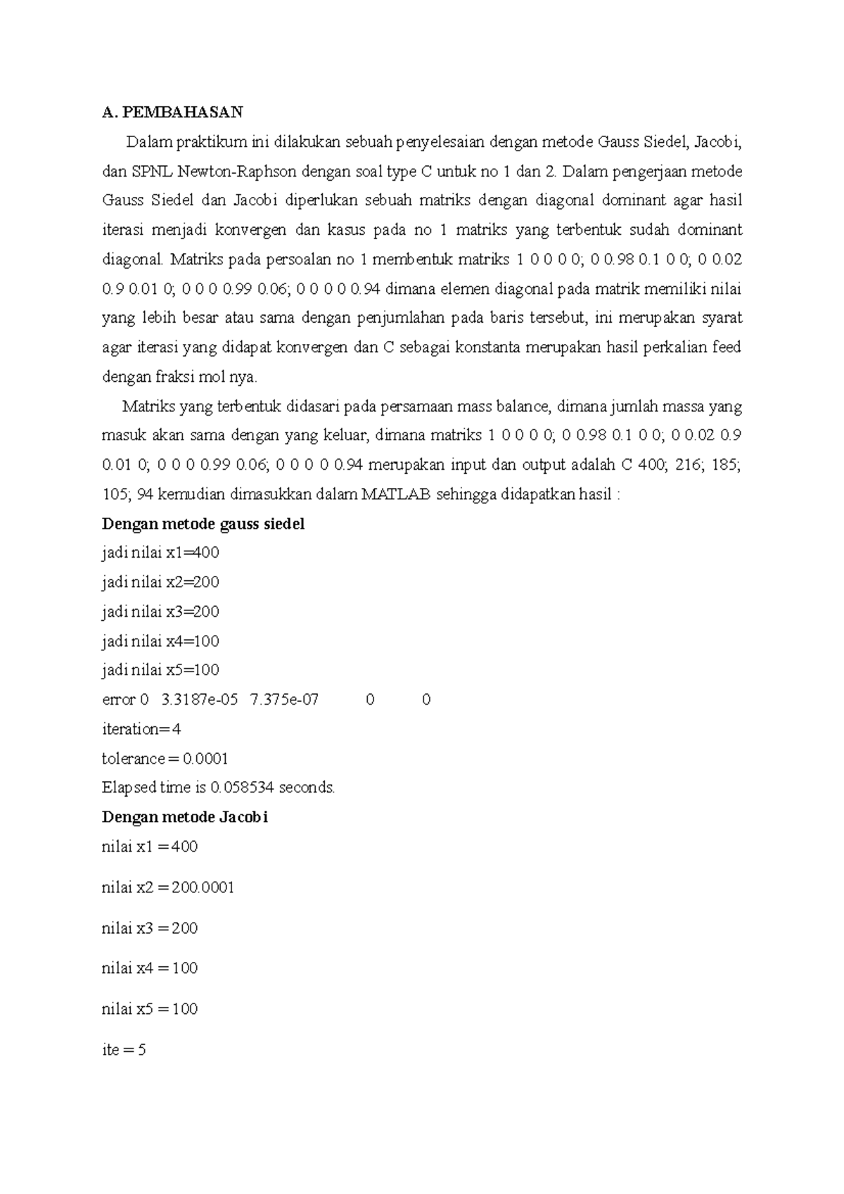 Iterasi pada Metode Jacobi dan Gauss Siedel - A. PEMBAHASAN Dalam ...