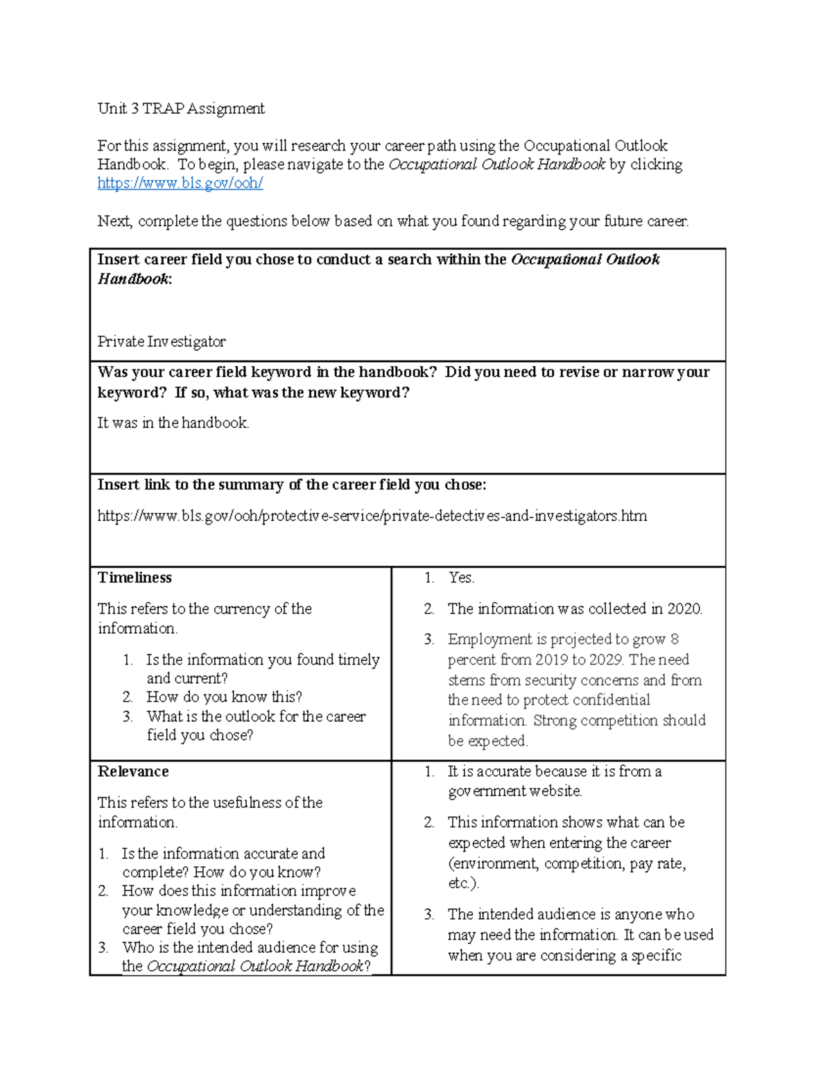 Unit 3 assignment - Unit 3 TRAP Assignment For this assignment, you ...