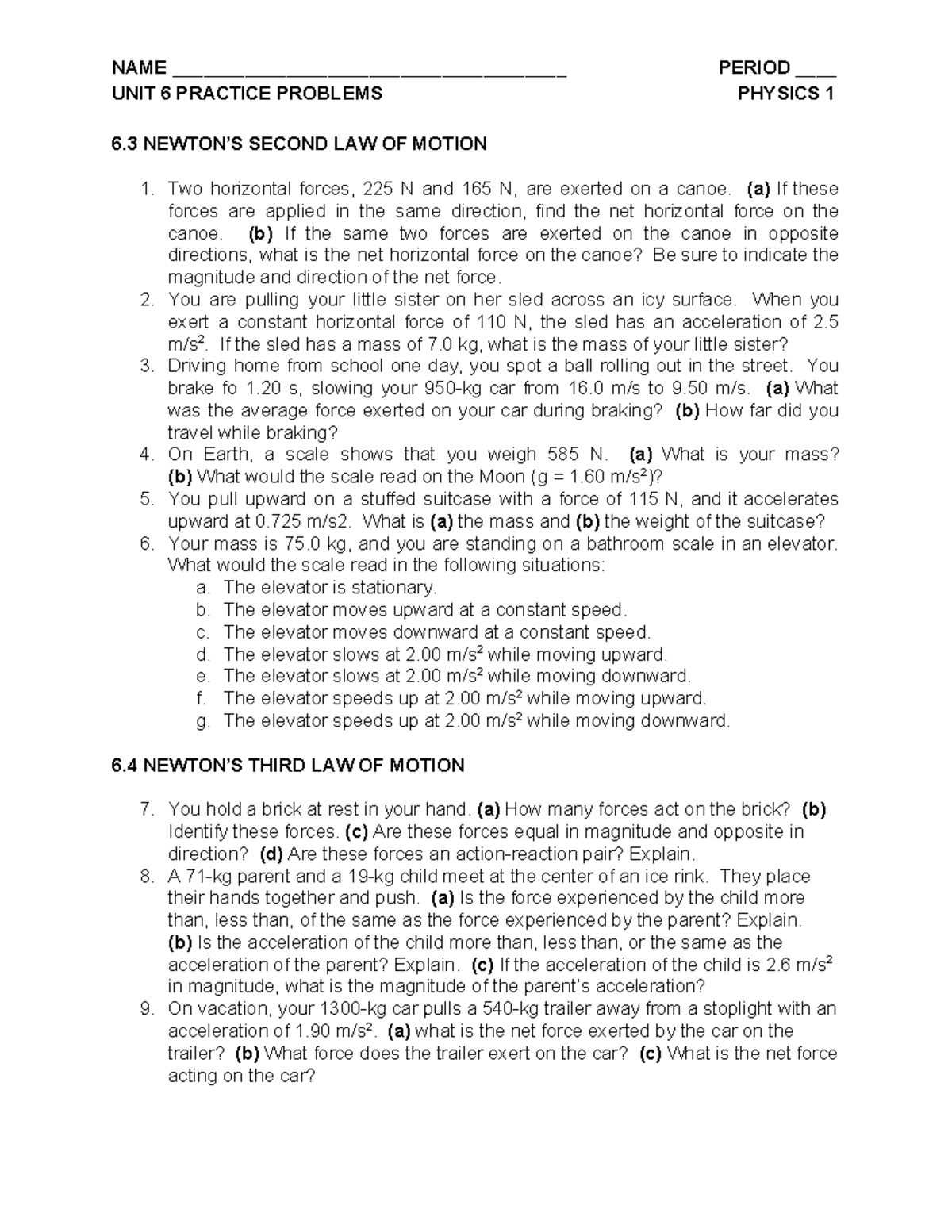 Unit 6 practice problems p1 - NAME ...