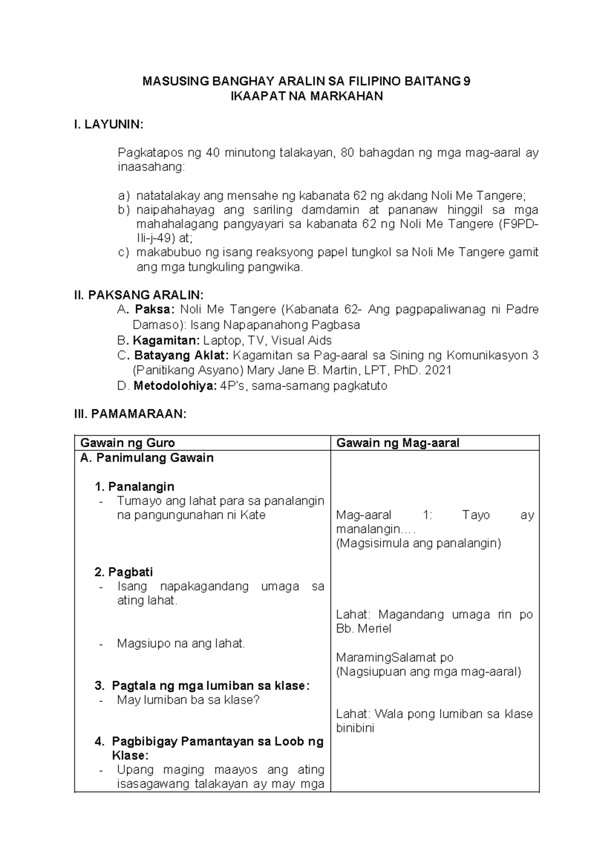 Final demo lp - FIL LESSON PLAN - MASUSING BANGHAY ARALIN SA FILIPINO ...