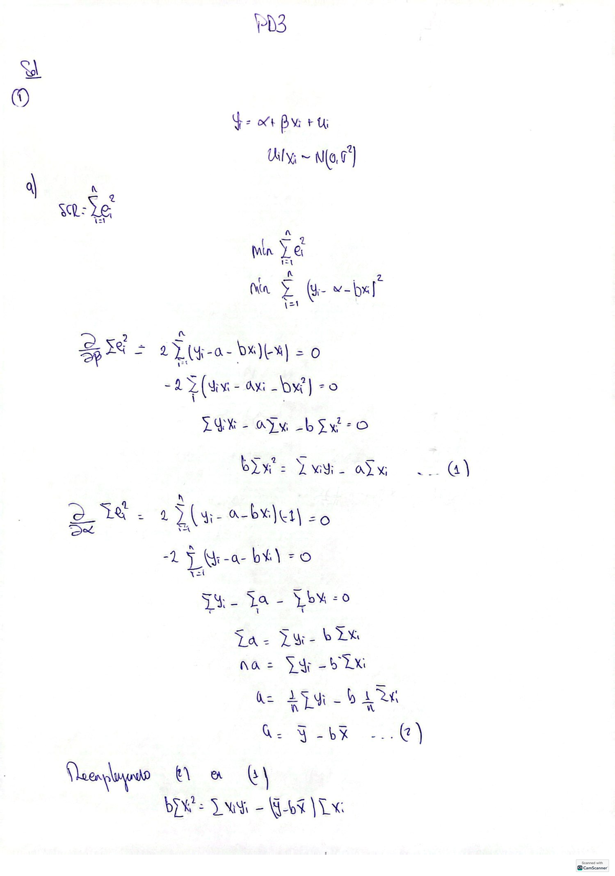 PD3 - Pd3 microapli - PD3 Sol I a) is n SCR: LG min 2 min ap a Ie? = 2 62x2 [ xiyi - a x x (1) a ...