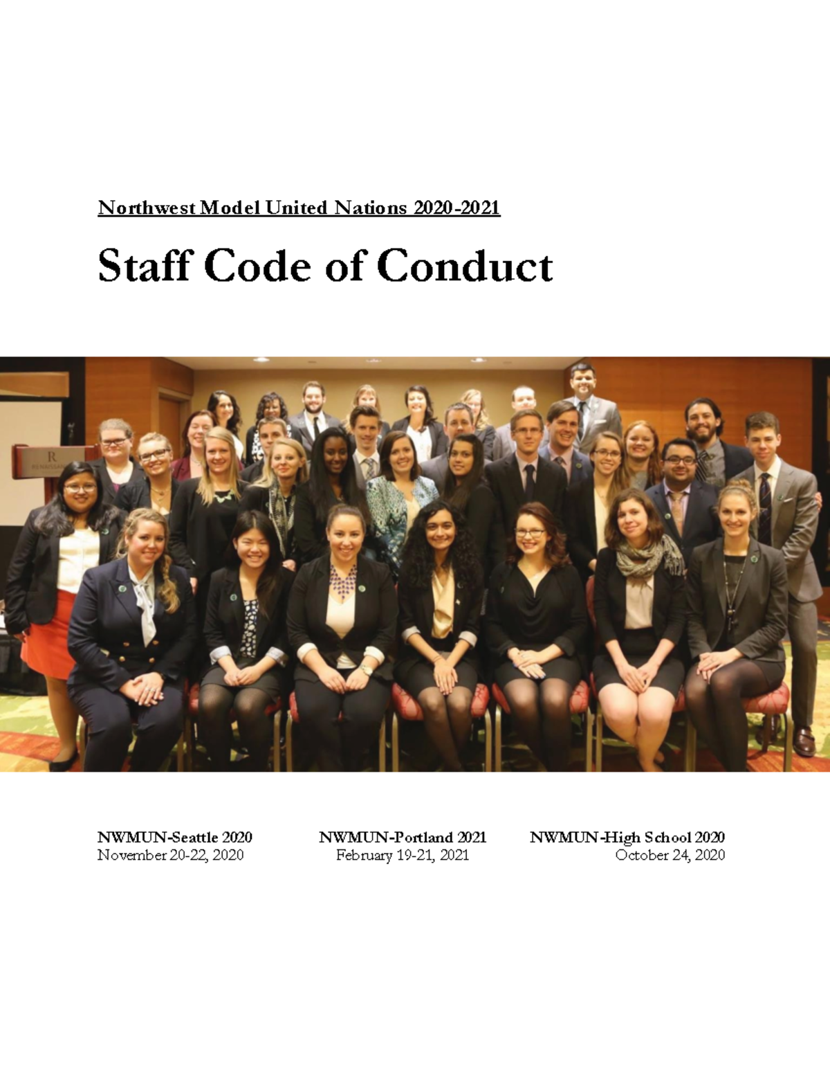Nwmun 20202021 Staff Codeof Conduct - Northwest Model United Nations ...