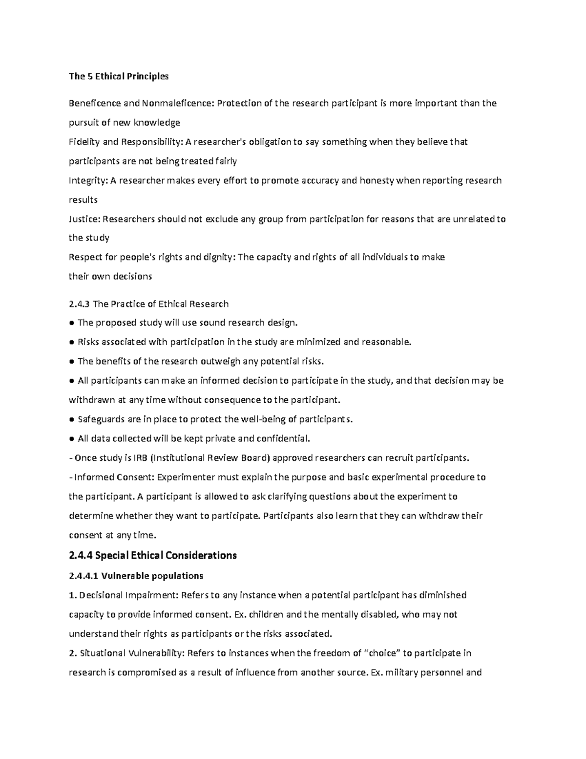 The 5 Ethical Principles - The 5 Ethical Principles Beneficence and ...