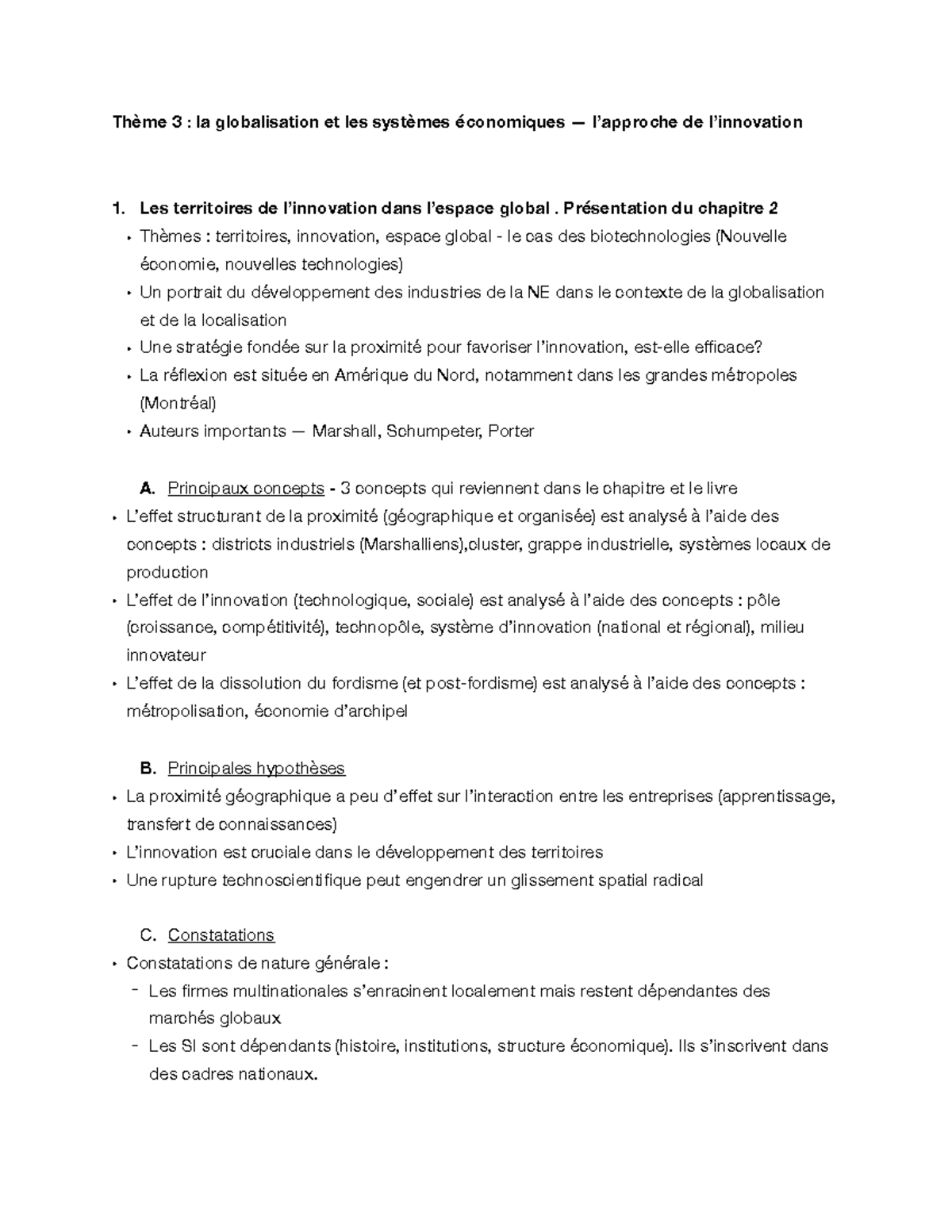 GEO2100 - notes - 3 - Thème 3 : la globalisation et les systèmes ...