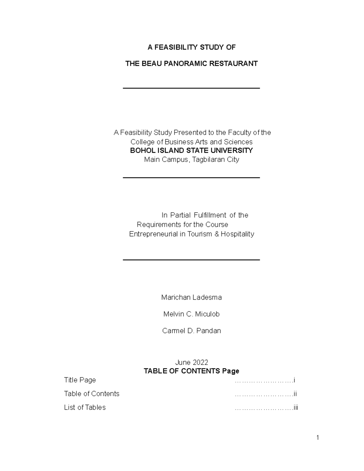 Feasibility-Study-Pre-Final - A FEASIBILITY STUDY OF THE BEAU PANORAMIC ...