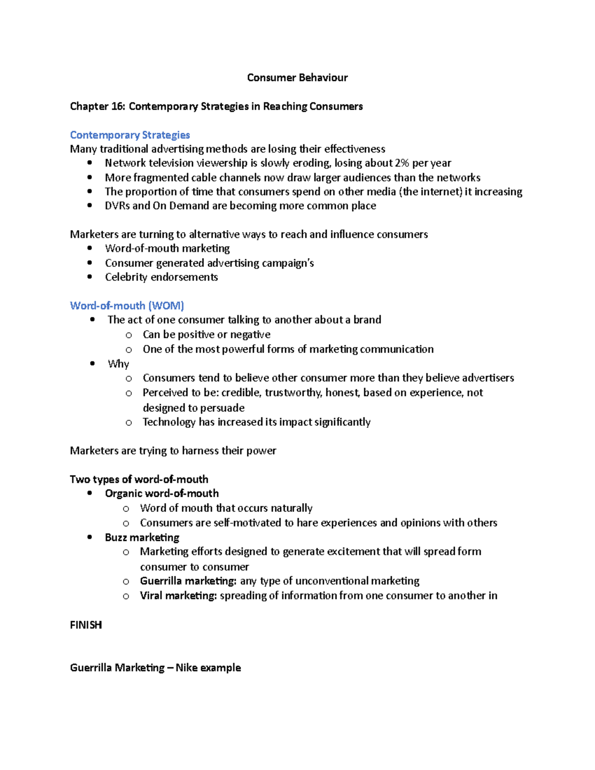 Consumer Behaviour Chapter 16 Notes - Consumer Behaviour Chapter 16 ...
