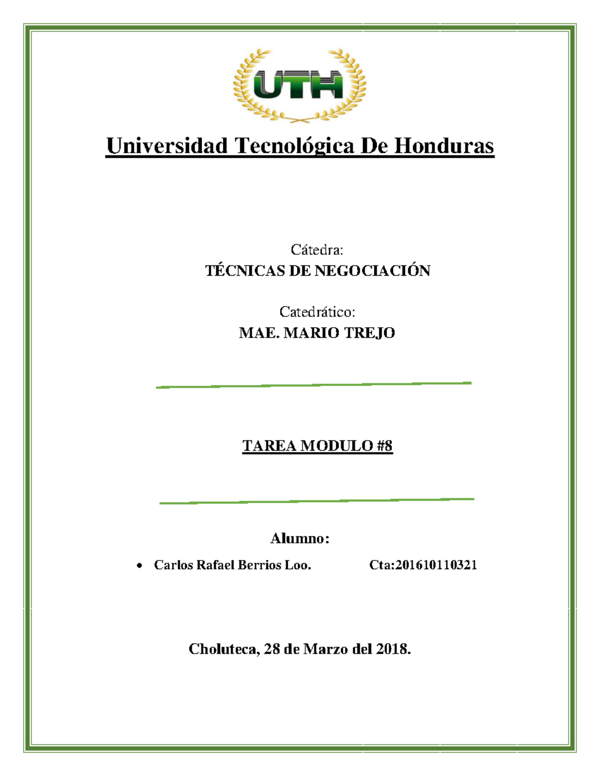 375078313 Tarea Modulo 8 Carlos Loo - Universidad Tecnológica De ...