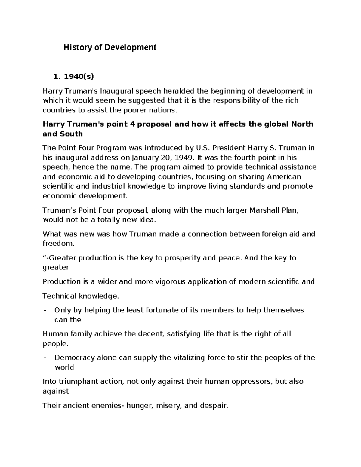 Anga African Regional Law Notes on Development - History of Development ...