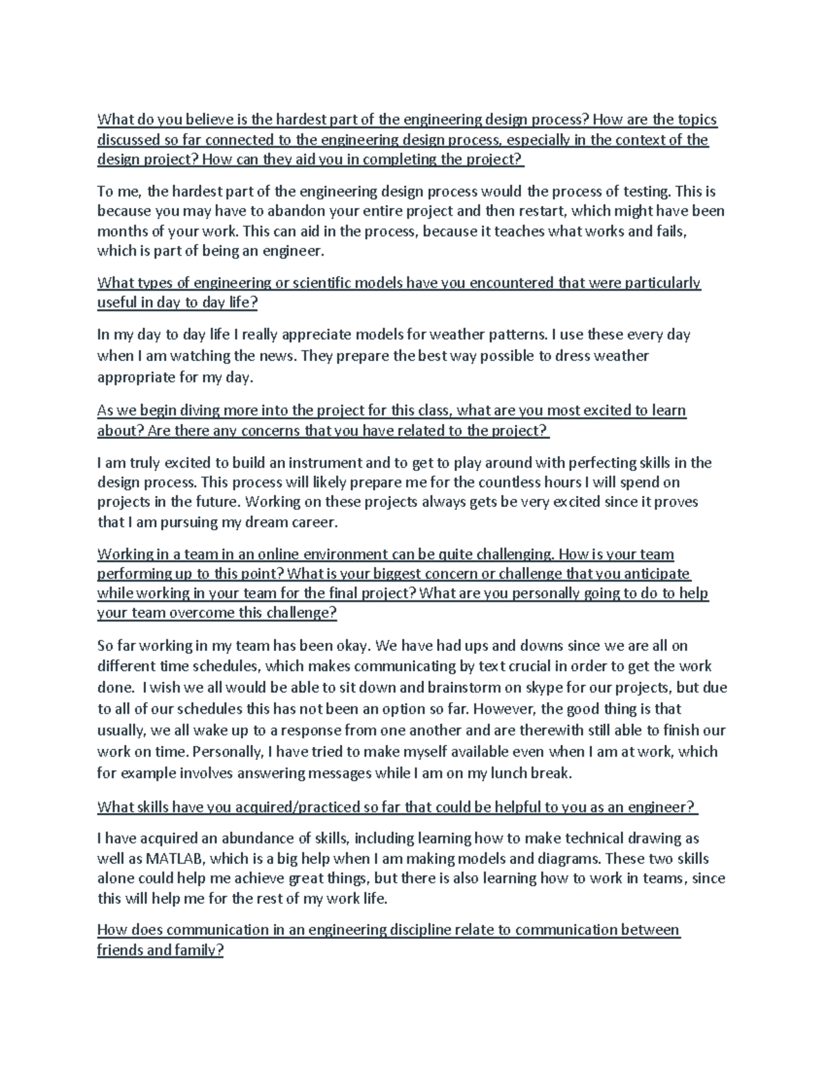 Journal 1 - Study Help - What do you believe is the hardest part of the ...