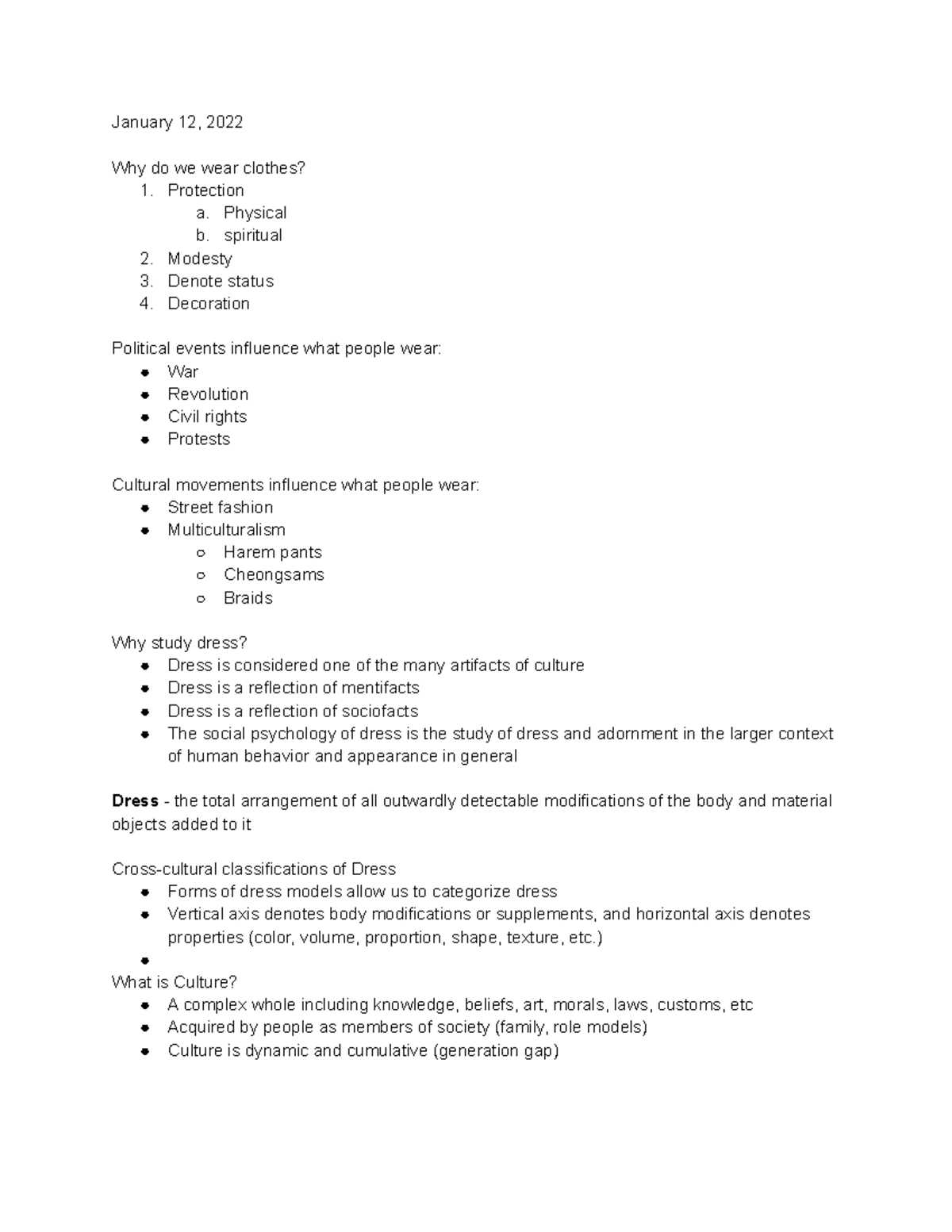 ADM 1000 Notes - Psychology of Apparel Design and Merchandising and ...