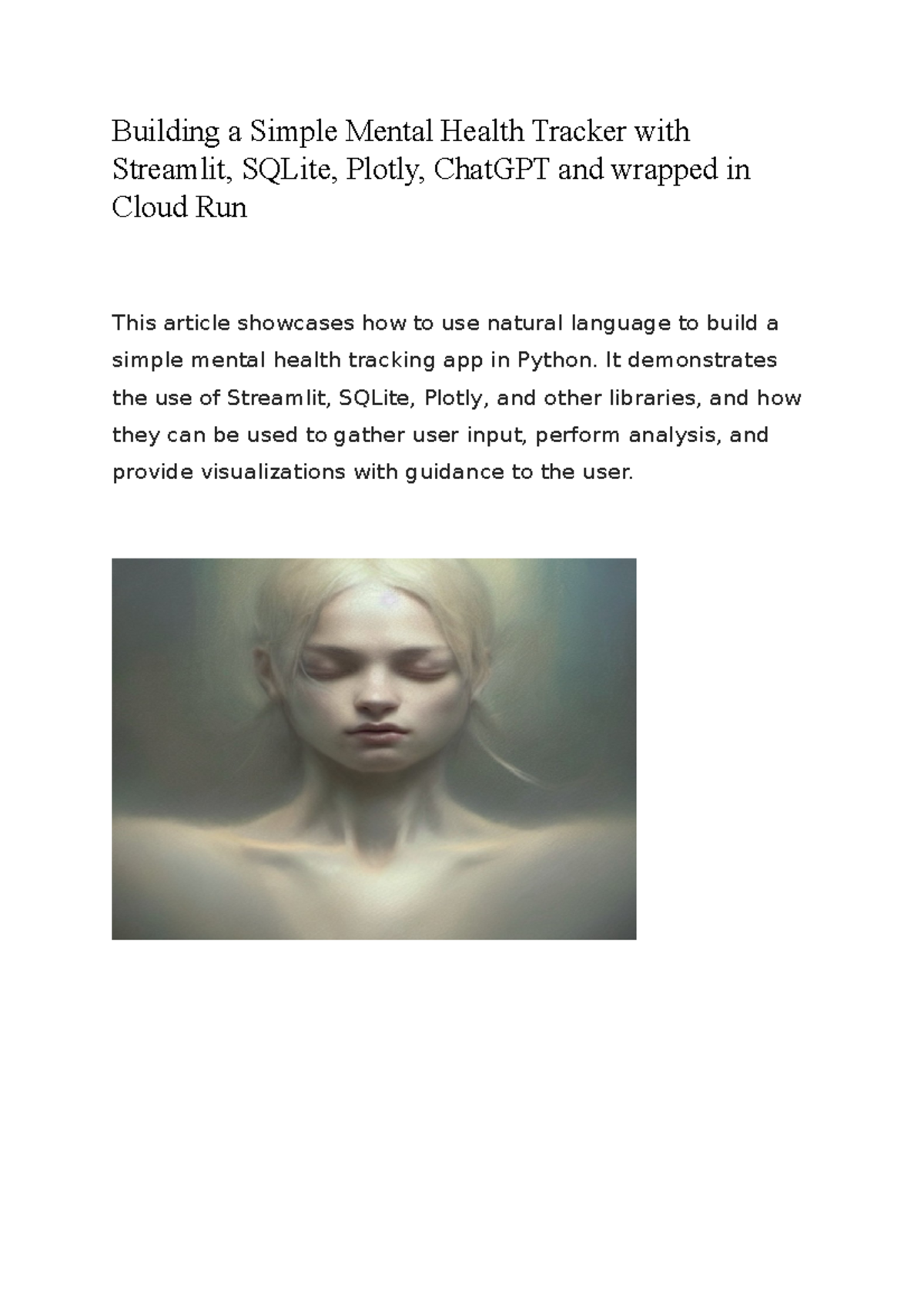 Mental fitness tracker project - Building a Simple Mental Health ...