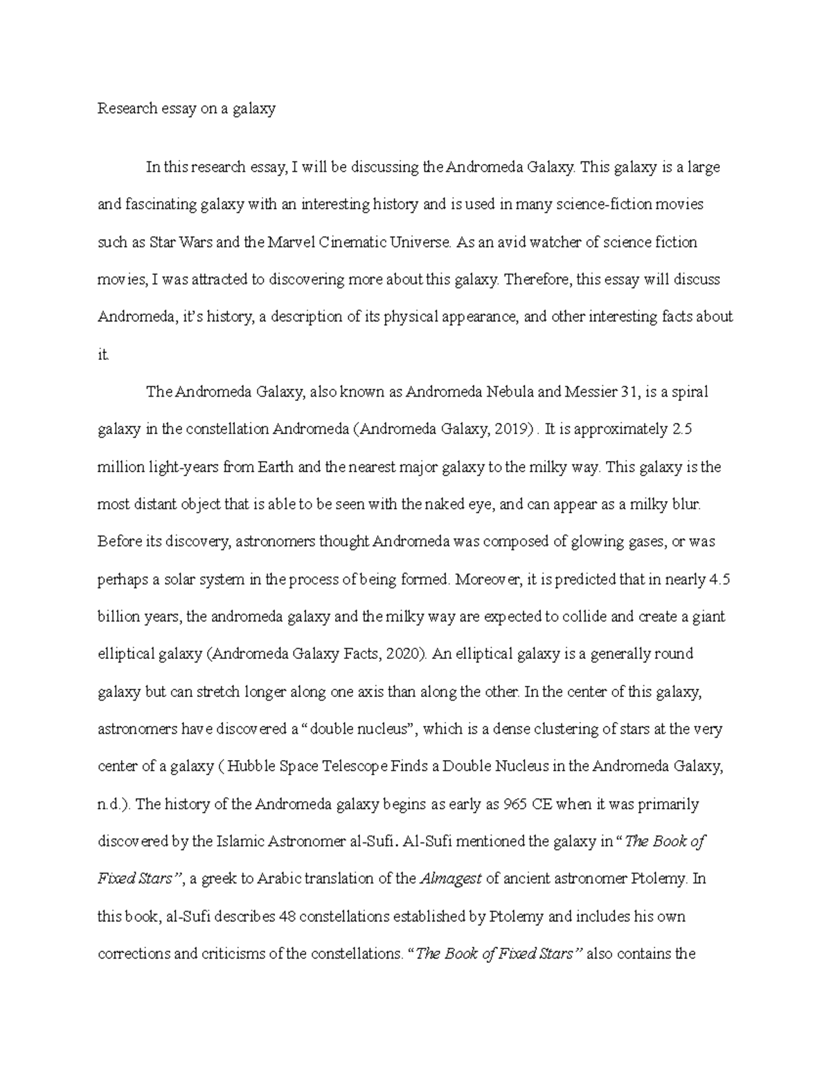 Nats Galaxy research essay - Research essay on a galaxy In this ...