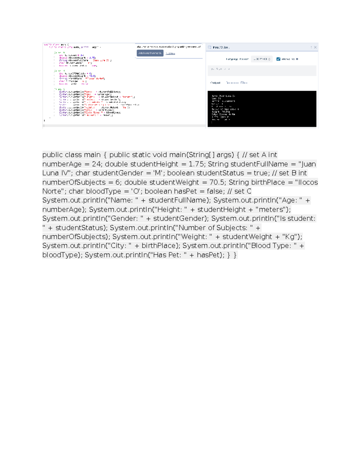 Aj Assignment Public Class Main Public Static Void Mainstring Args Set A Int 5111