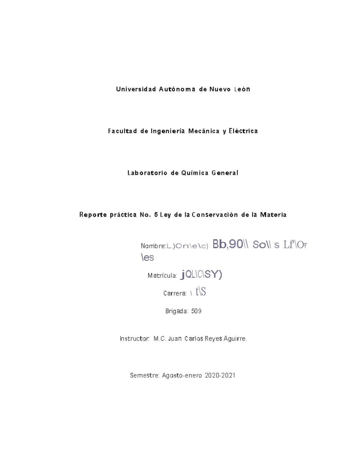 Practica 6 Lab De Quimica Universidad Autónoma De Nuevo León
