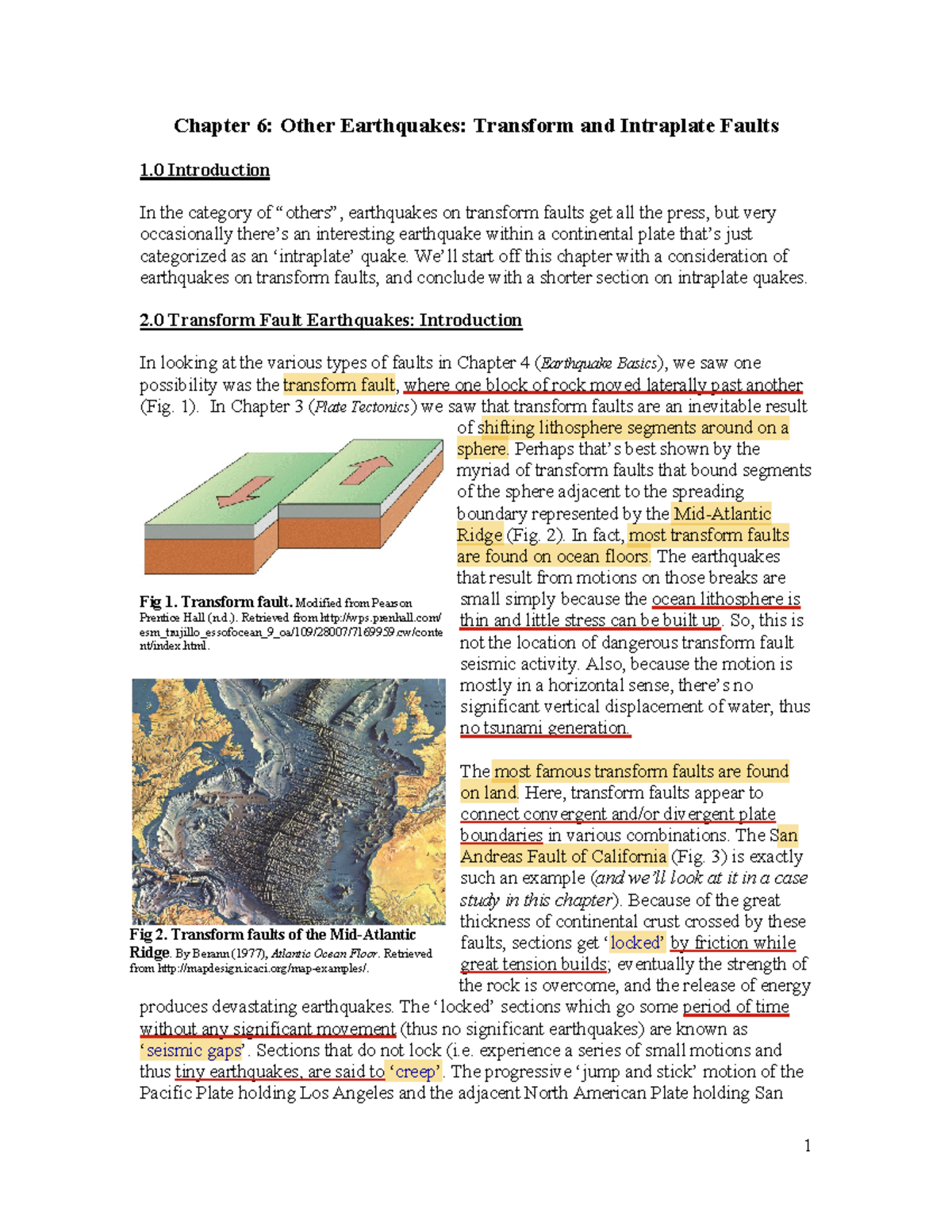 Chapter 6 Transform and Intraplate Earthquakes - Chapter 6: Other ...