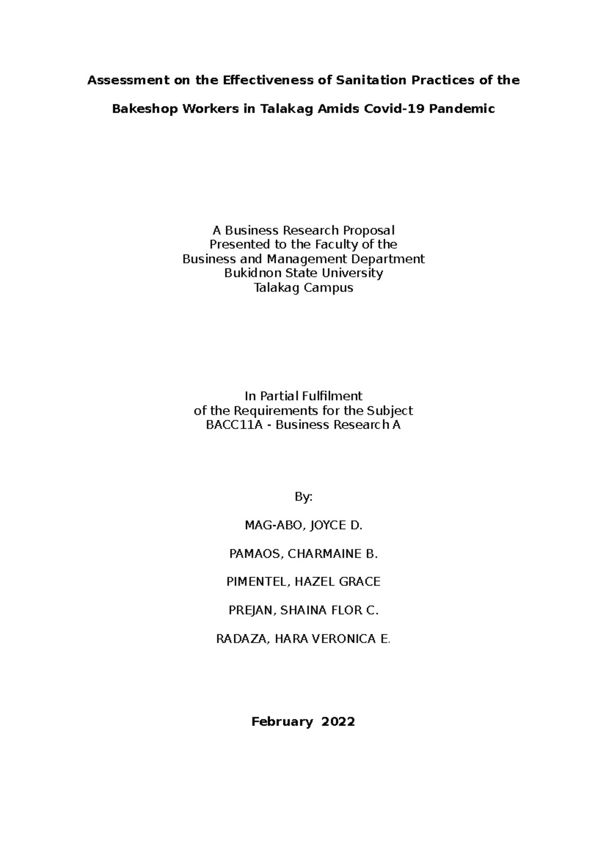 Chapter 1-3 Mag-abo's Group - Assessment on the Effectiveness of ...