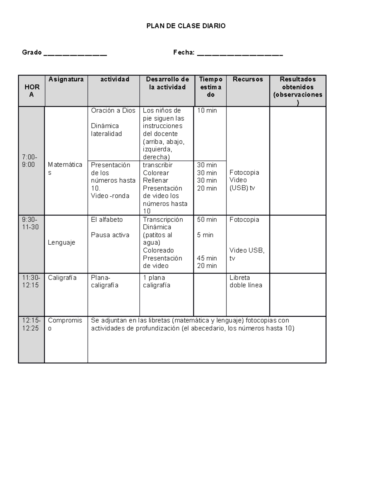 PLAN DE Clase Diario - sdfsdfsdfsdvdv d d d d ds f fwee f wef wefwe fwe ...