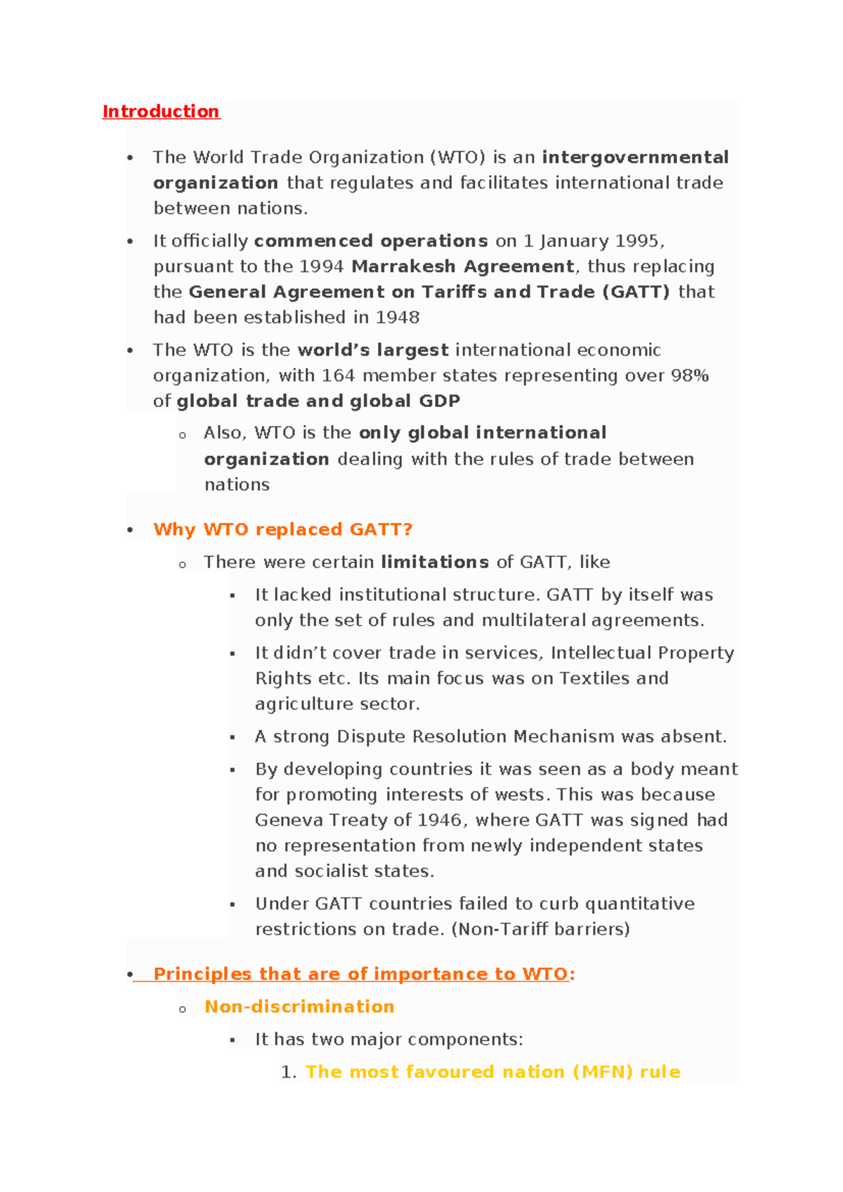 WTO - Introduction The World Trade Organization (WTO) is an ...