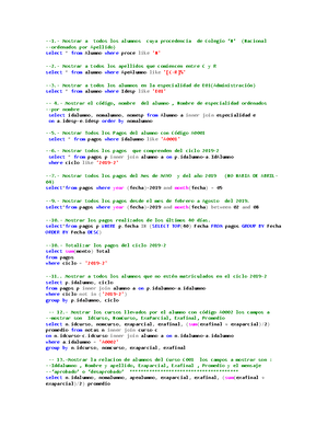 Proyecto Final Base de Datos de la Empresa Nestlé - Curso: Base de Datos AVANCE PROYECTO FINAL ...