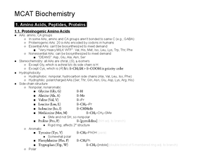 MCAT Biology - Cells 1. Cell Theory All life is made of cells Cells are ...