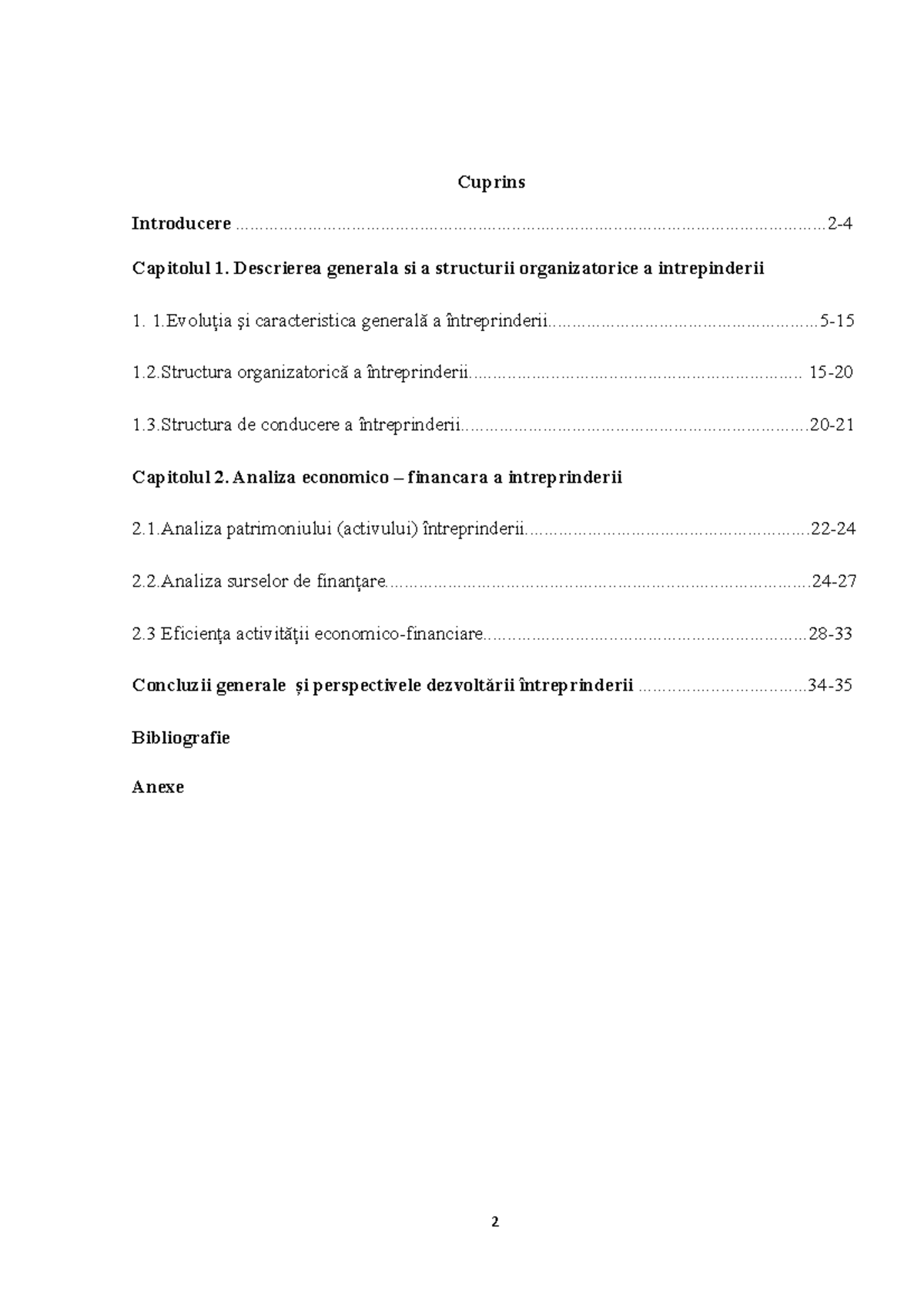 Raport de practica - Cuprins Introducere - Studocu