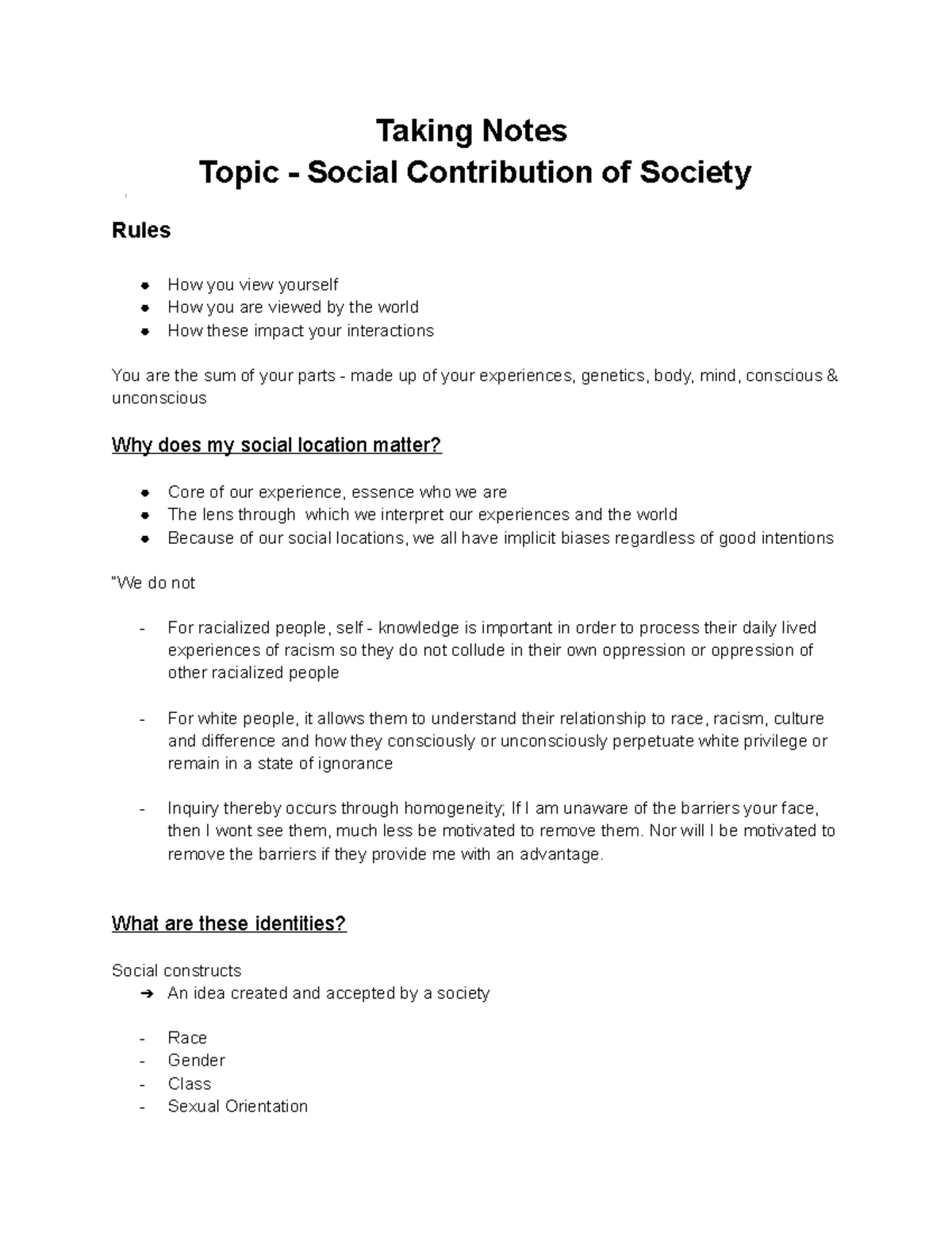 Cornell Notes Test 1 - HELPFUL - Taking Notes Topic - Social ...