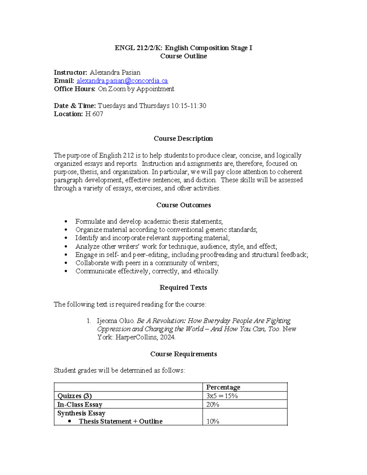 Course Description - ENGL 212/2/K: English Composition Stage I Course ...