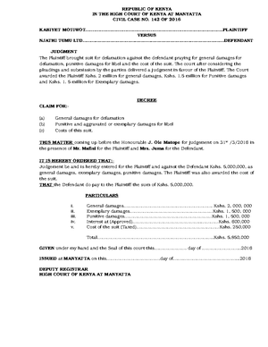 (Stay) Execution Of Decrees&orders - REPUBLIC OF KENYA IN THE HIGH ...
