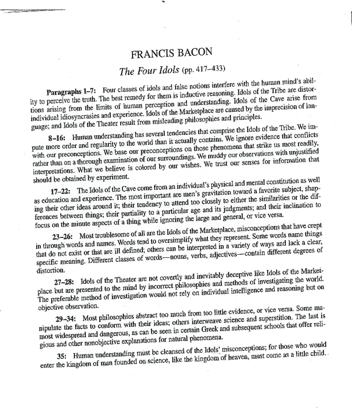 Pdf f-bacon - It increases knowledge - Introduction to Philosophy - Studocu