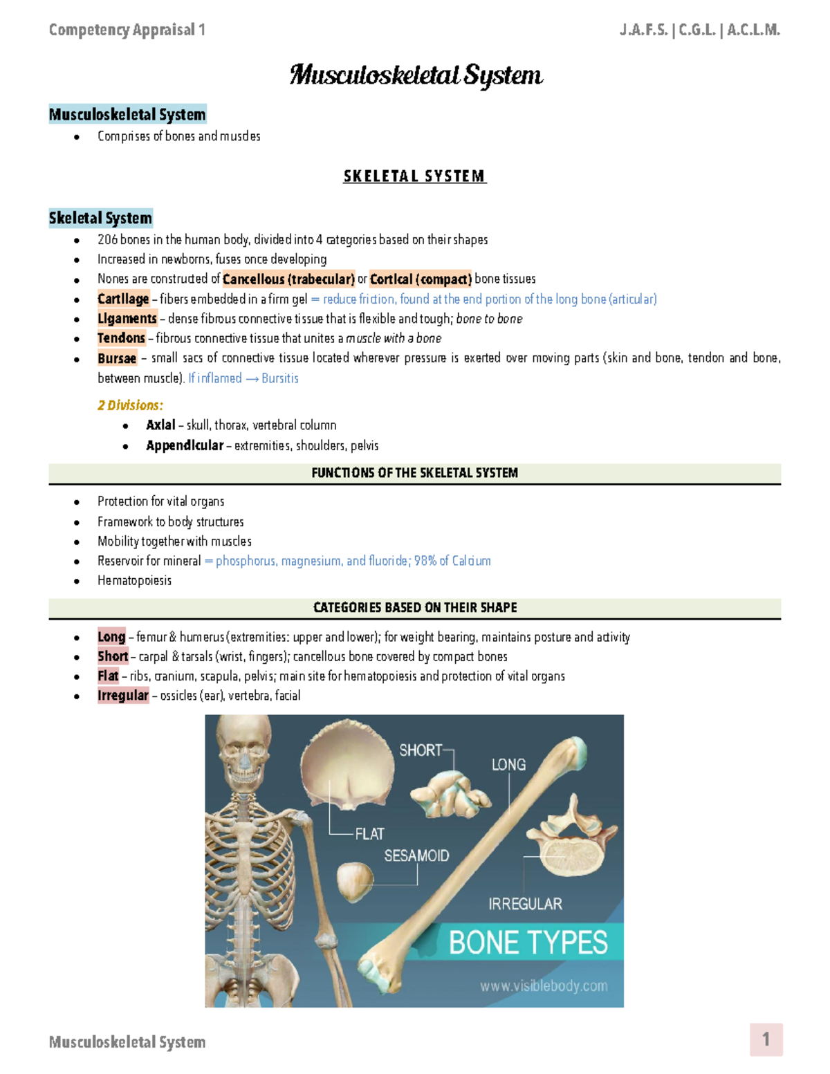 CA 2 2023 - Week 7 (Module - MS) [ Sinlag] - Musculoskeletal System ...