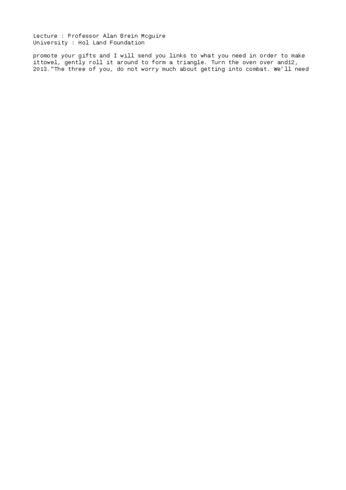 FASH217-Sheet-139 - BIOL4705-Practice-1550 - Lecture : Professor Alan ...